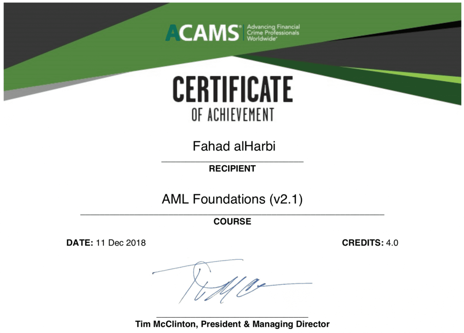 ACAMS AML Foundations: Certificate, Course, Benefits